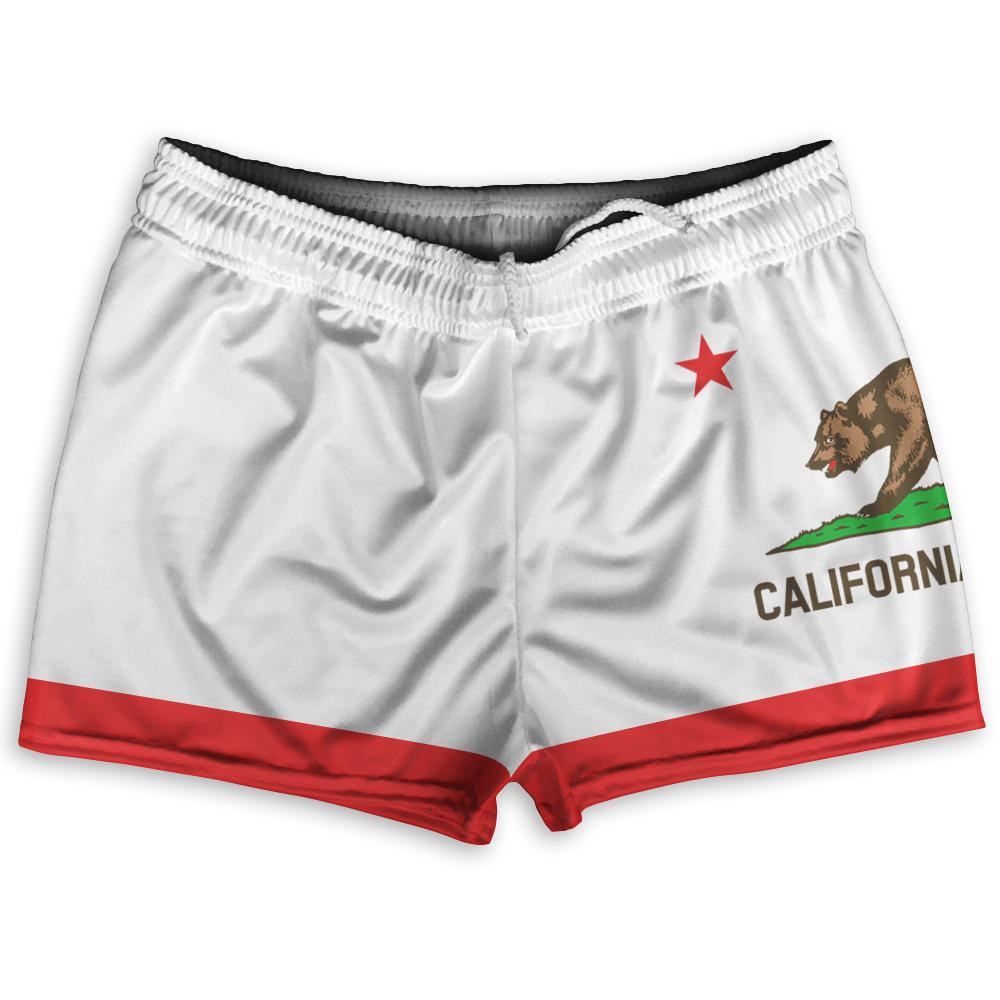 California US State Flag Shorty Short Gym Shorts 2.5" Inseam Made In ...