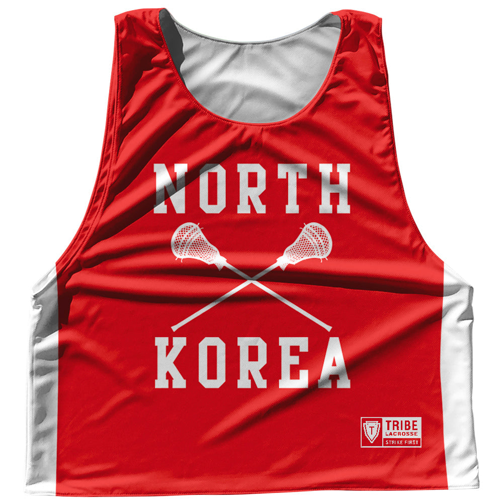 North Korea Country Nations Crossed Sticks Reversible Lacrosse Pinnie ...