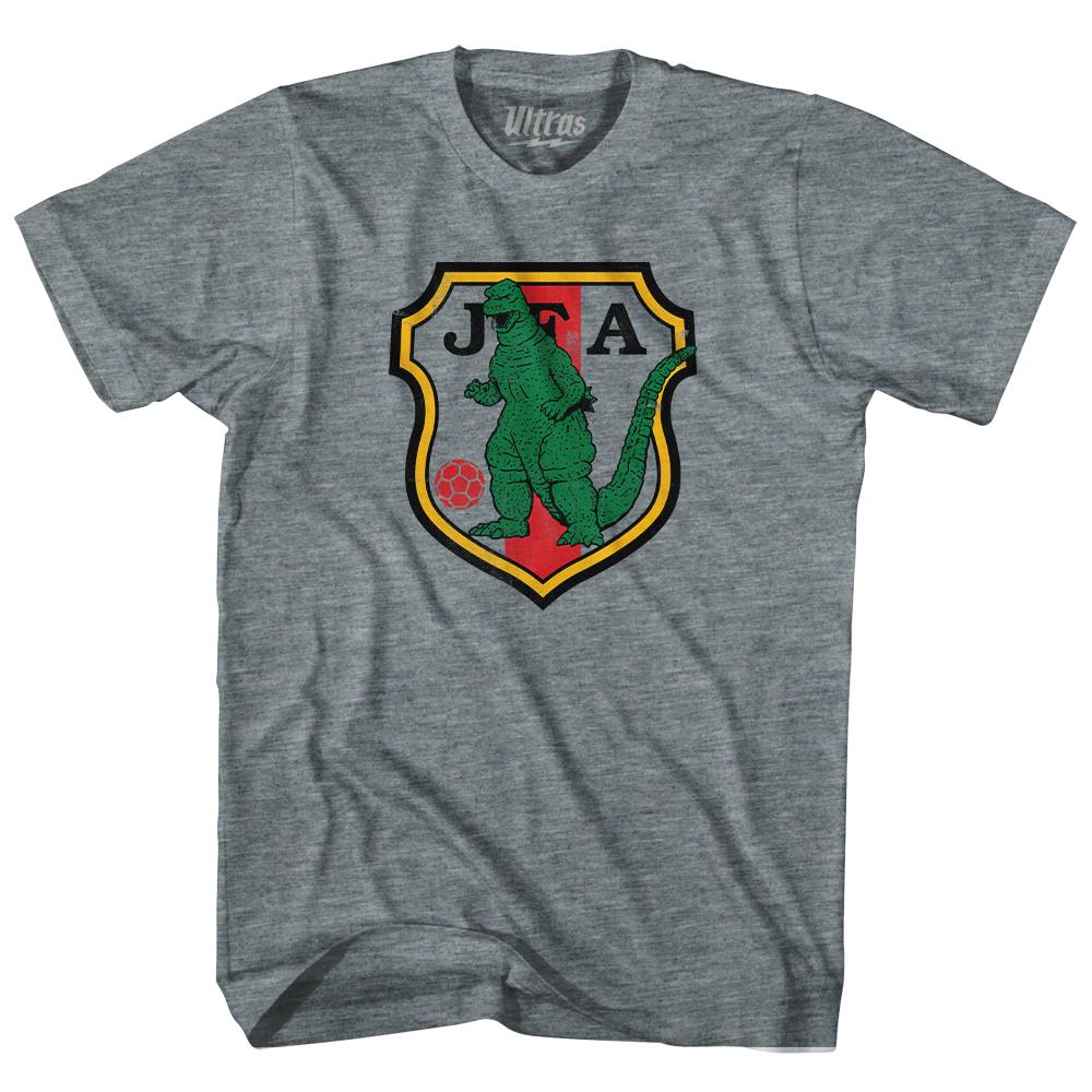 Japan Godzilla Soccer Crest Adult Tri-Blend T-Shirt for Sale | Tribe ...